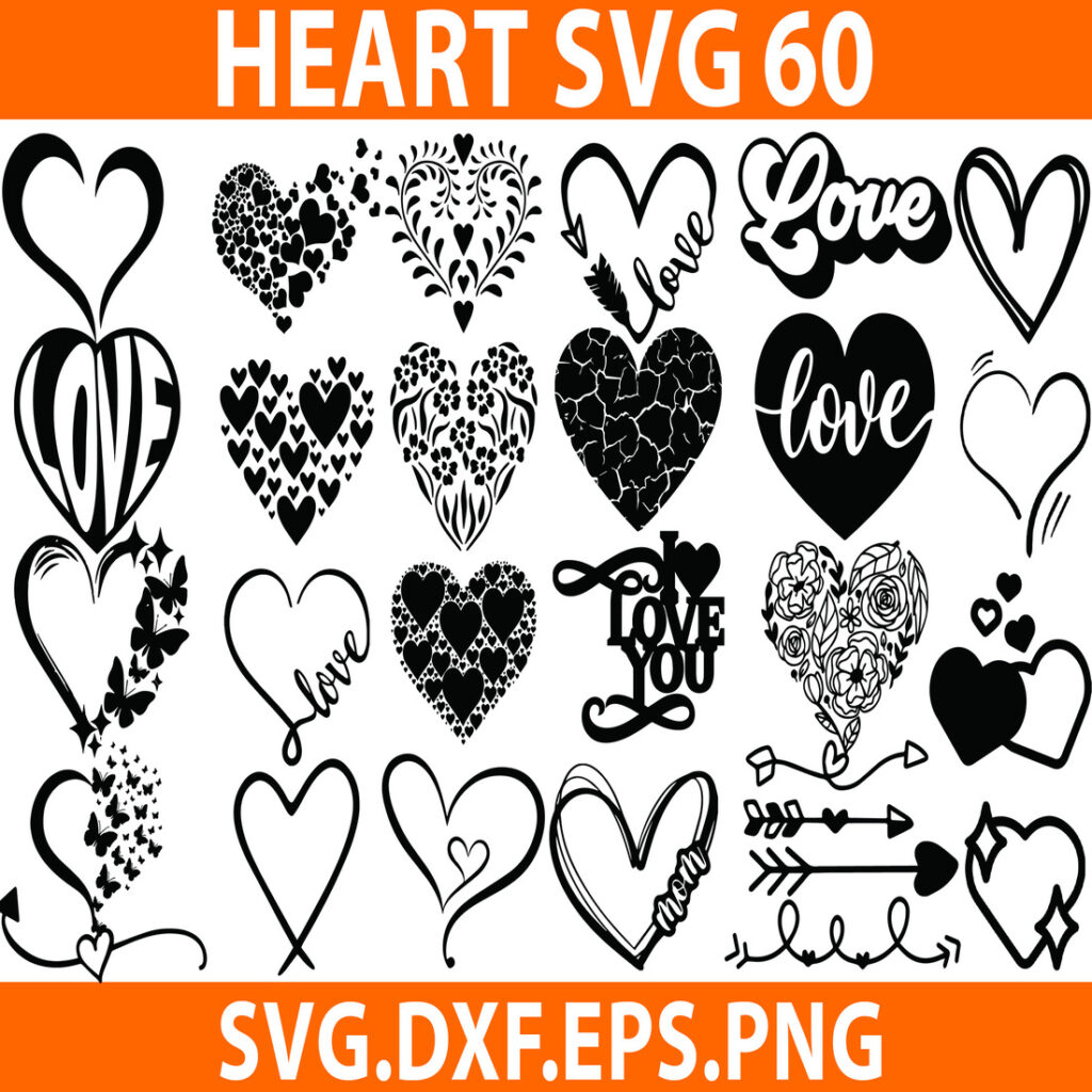 Heart Svg Bundle, Heart Svg, Hand Drawn Heart svg, Open Heart Svg, Doodle Heart Svg, Sketch ...