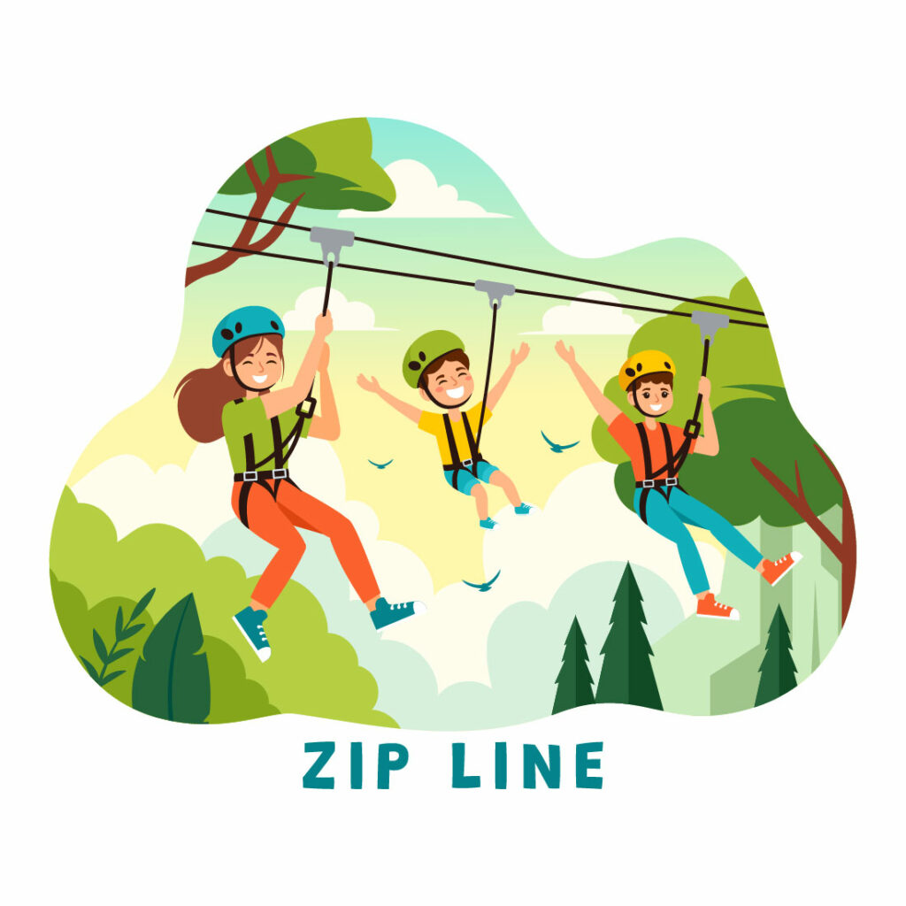 9 Zip Line Activity Illustration - MasterBundles
