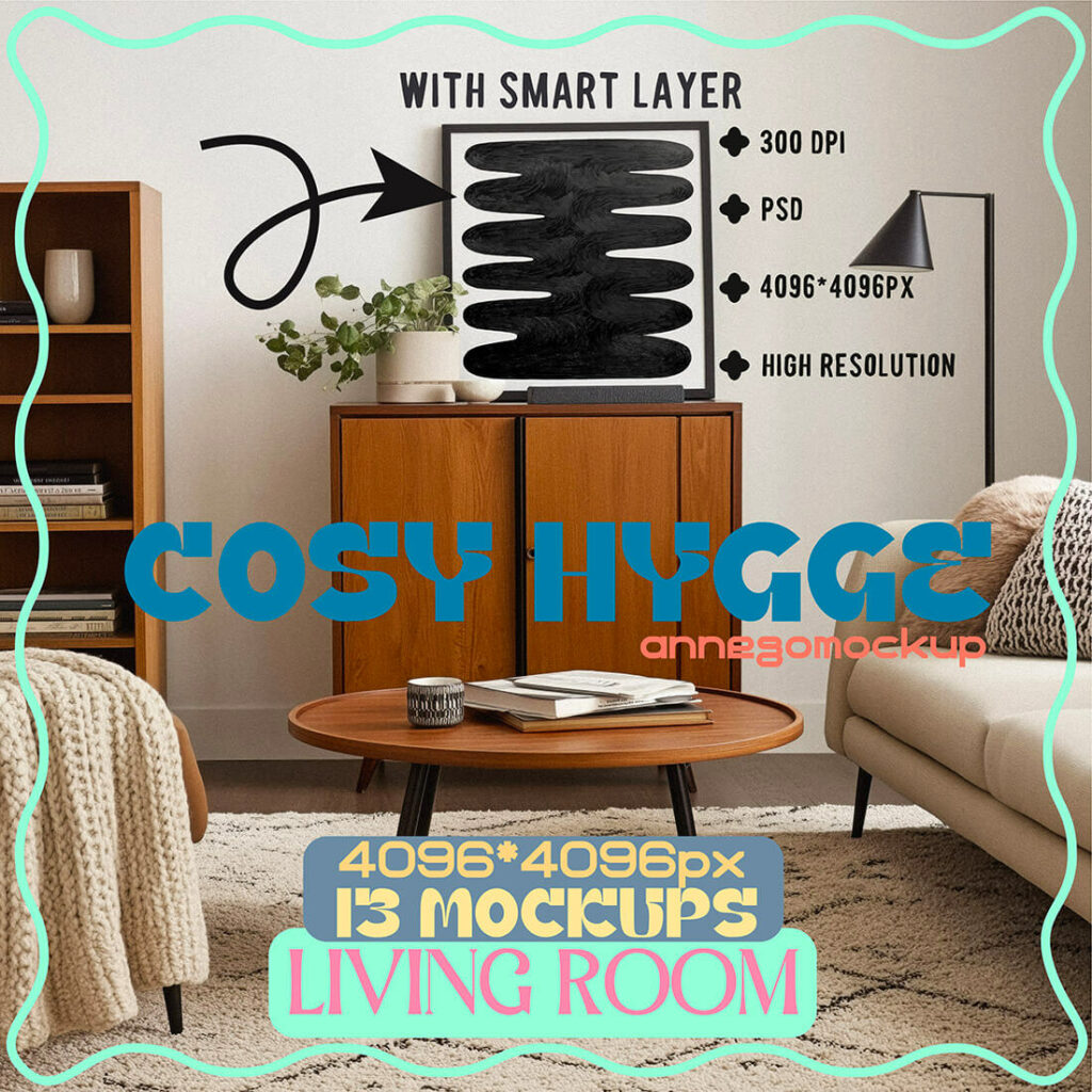 13 Cozy Hygge Living Room Mockup | Minimalist, Natural Interior | High ...