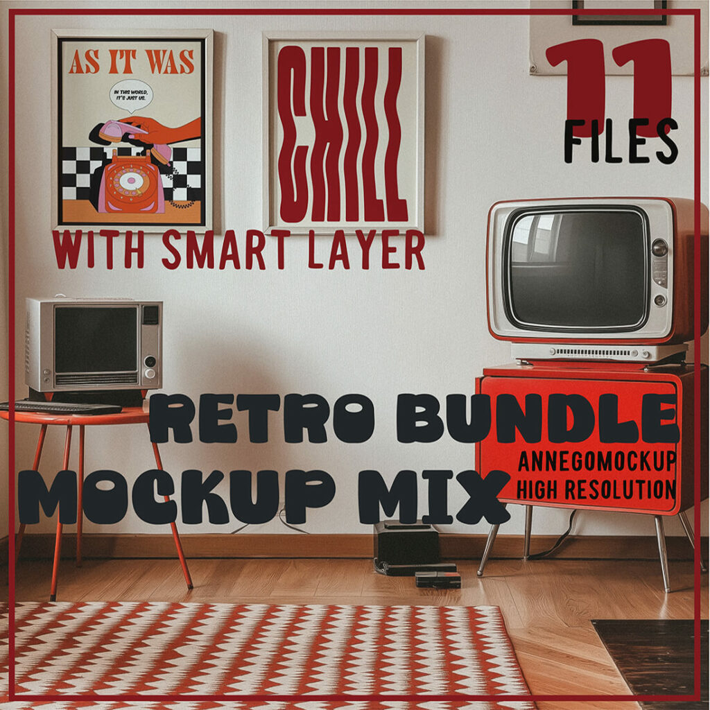 11 Retro Bundle Mockup Mix | Vintage Vibes | 11 PSD & PNG Files | 4096 ...
