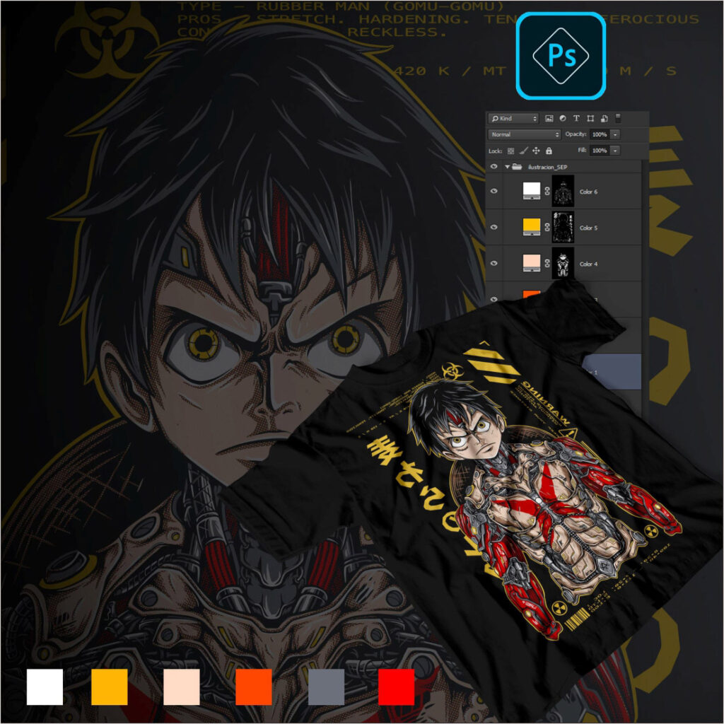 Luffy Law Kidd Mecha Designs - MasterBundles