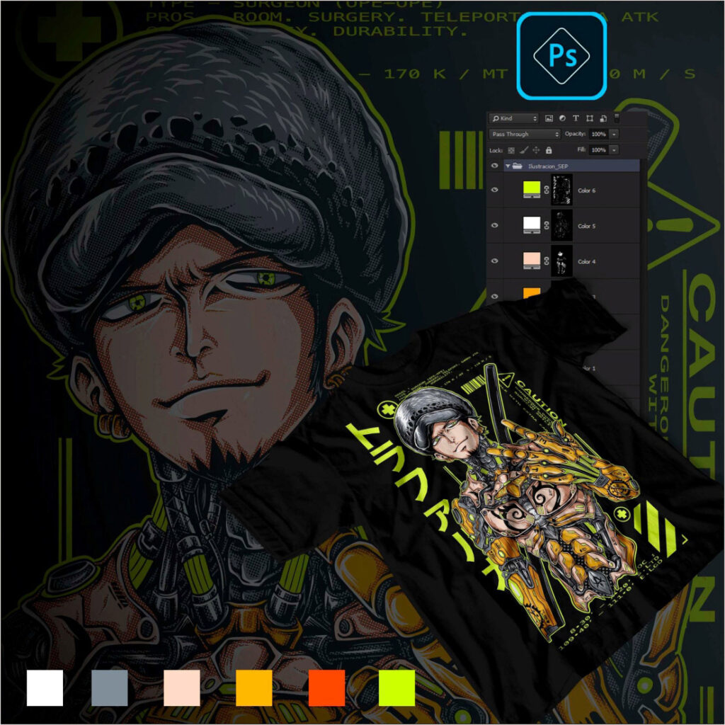 Luffy Law Kidd Mecha Designs - MasterBundles