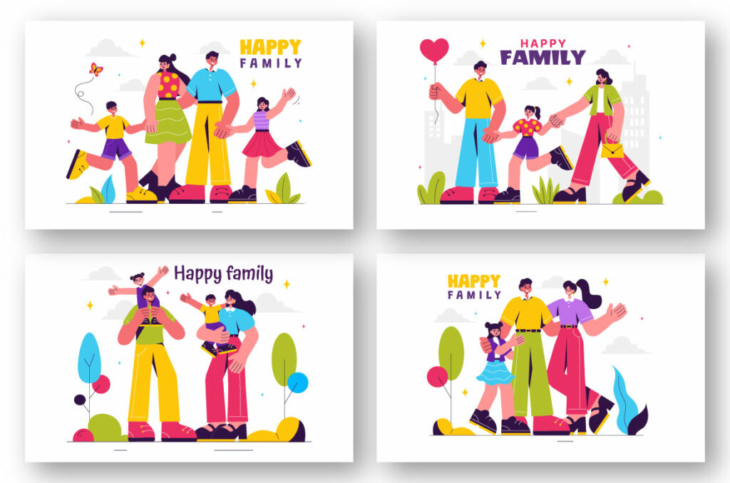 9 Happy Family Illustration - MasterBundles
