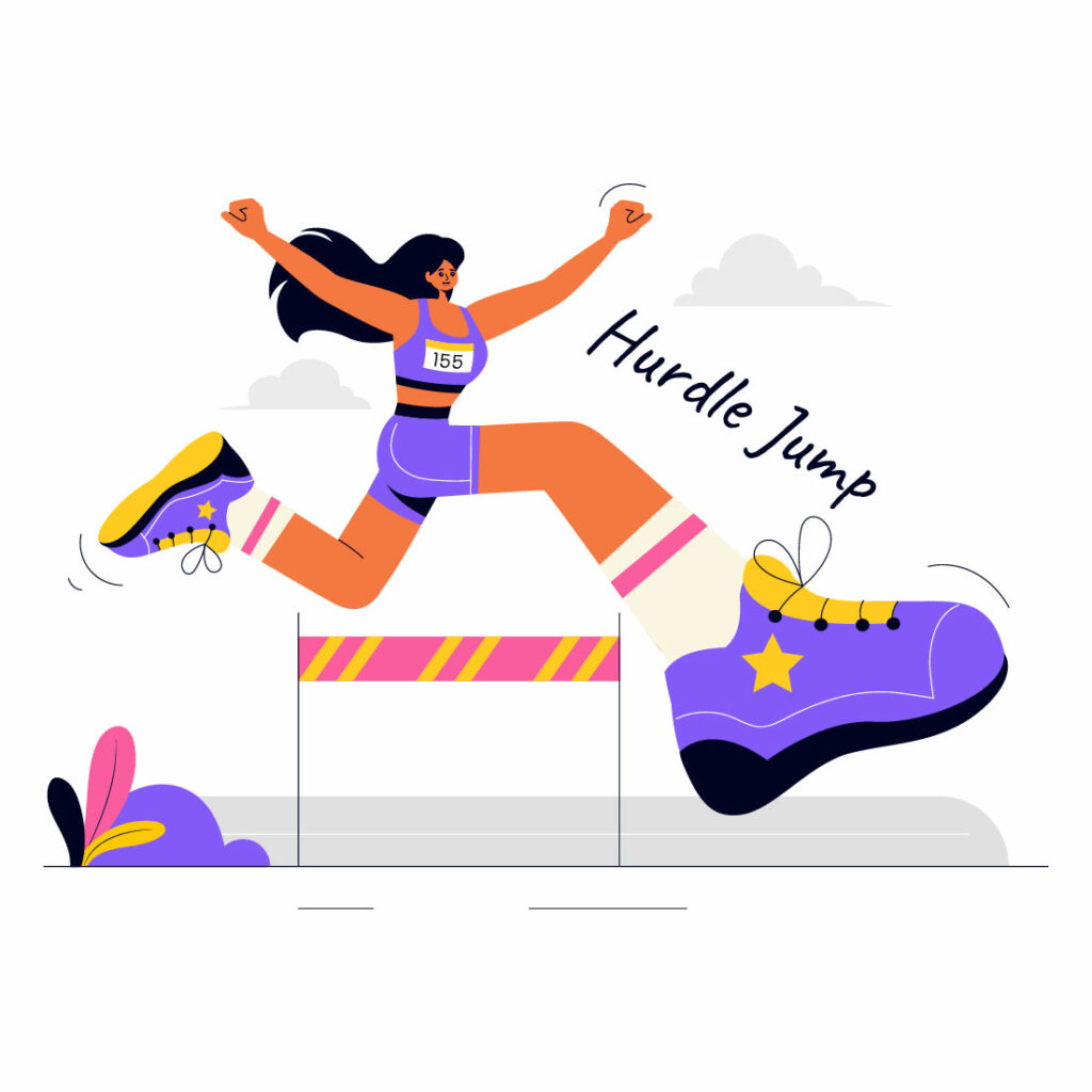 8 Hurdle Long Jump Sportsman Illustration - MasterBundles