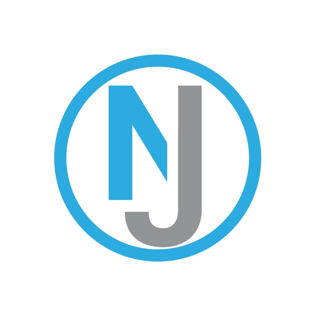 Initial Letter NJ Logo or Icon Design Vector Image Template - MasterBundles