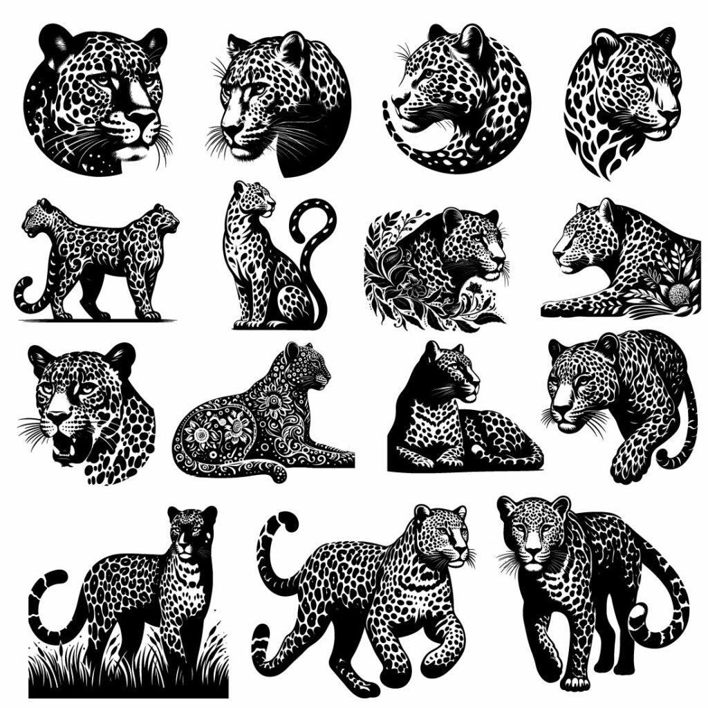 Leopard vector silhouette - MasterBundles