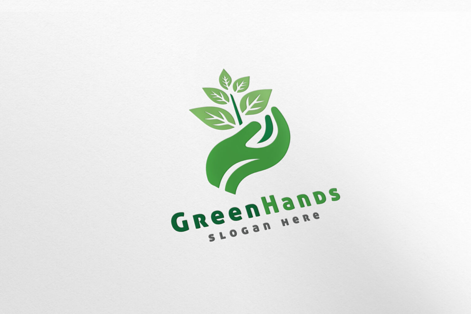 Nature Green Hands Logo - MasterBundles