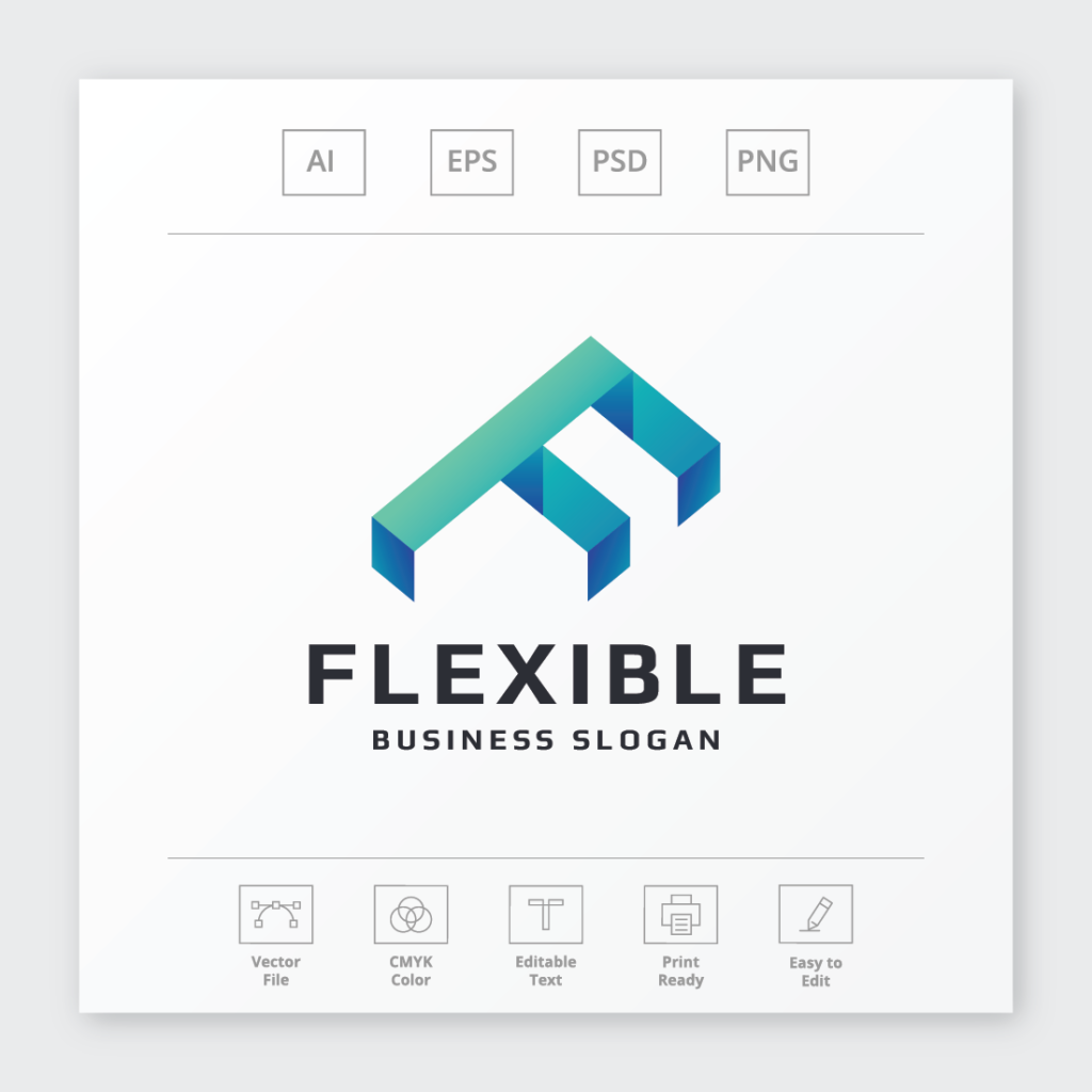 Flexible Letter F Logo - MasterBundles
