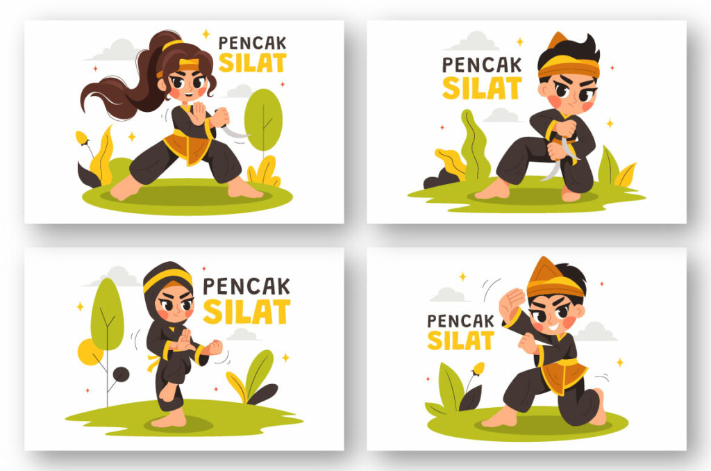 9 Pencak Silat Sport Illustration - MasterBundles