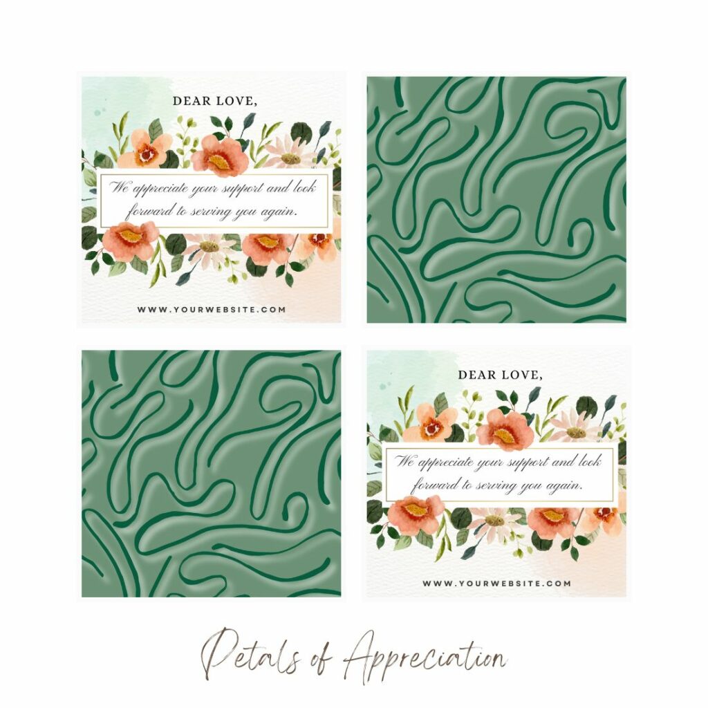 Thank you card Petals Of Appreciation, Business Branding Card, Digital ...