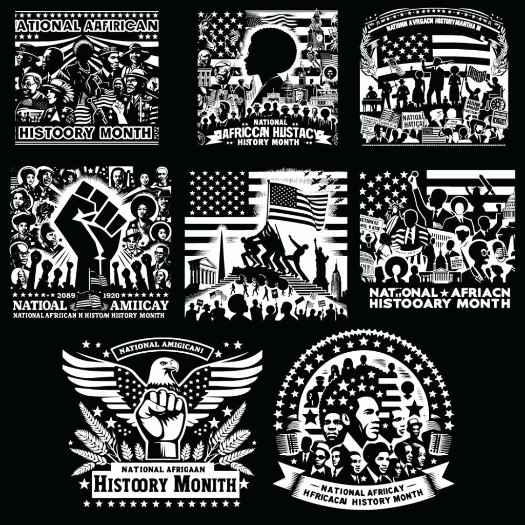 National African American History Month silhouette vector - MasterBundles