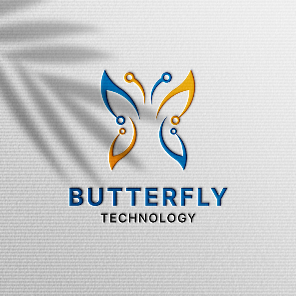 Butterfly technology logo template. - MasterBundles