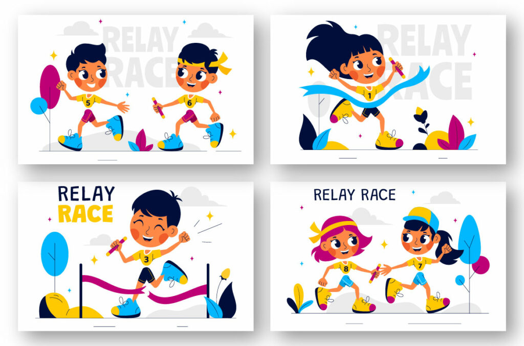8 Relay Race Sports Illustration - MasterBundles