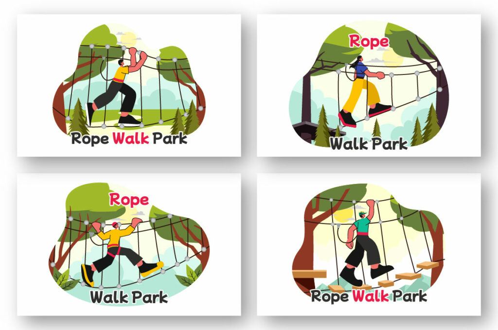 9 Rope Walk Activity Illustration - MasterBundles