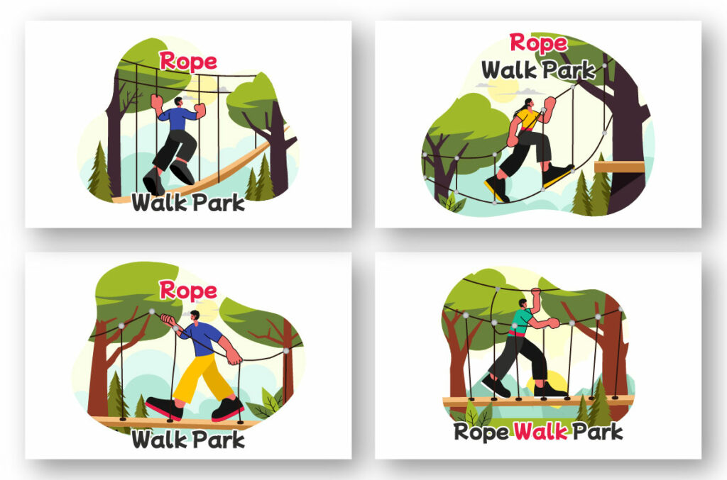 9 Rope Walk Activity Illustration - MasterBundles