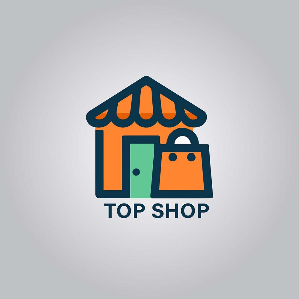 shop logo design online store logo design vector logo illustration ...