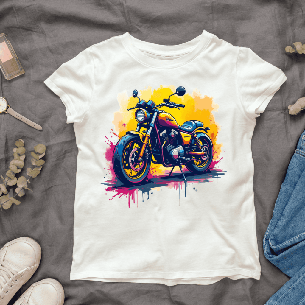 Vintage Bike with Bright Paint Splatter - MasterBundles