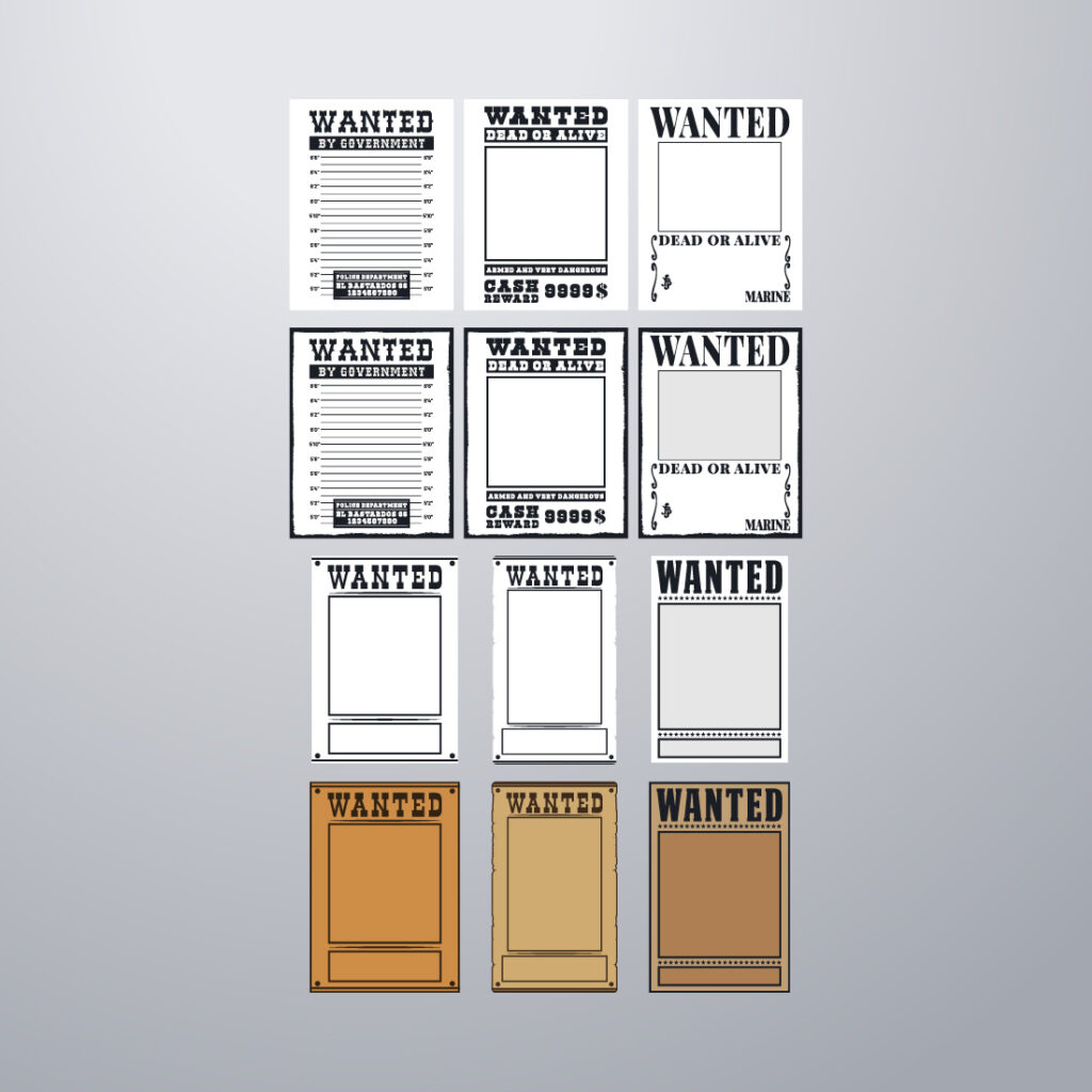 12 Wanted Poster Template Collection - MasterBundles