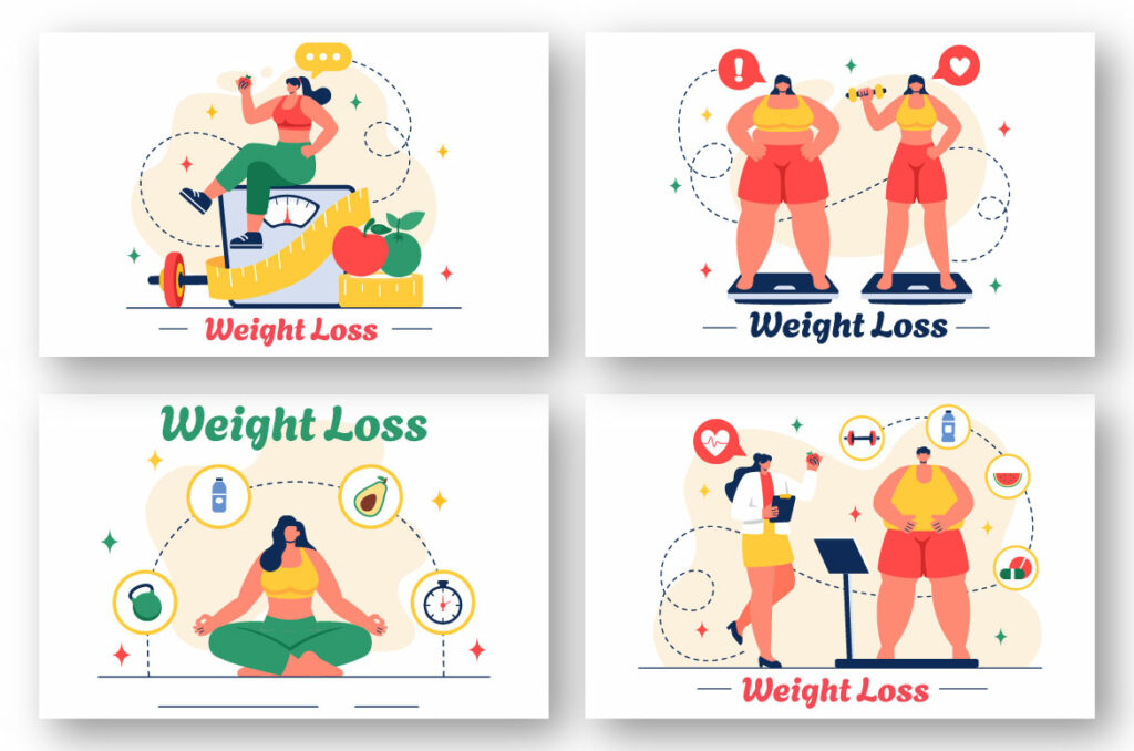 15 Weight Loss Progress Illustration - MasterBundles