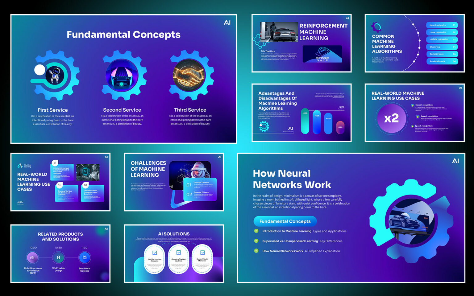 Machine AI Google slides Presentation Themes - MasterBundles