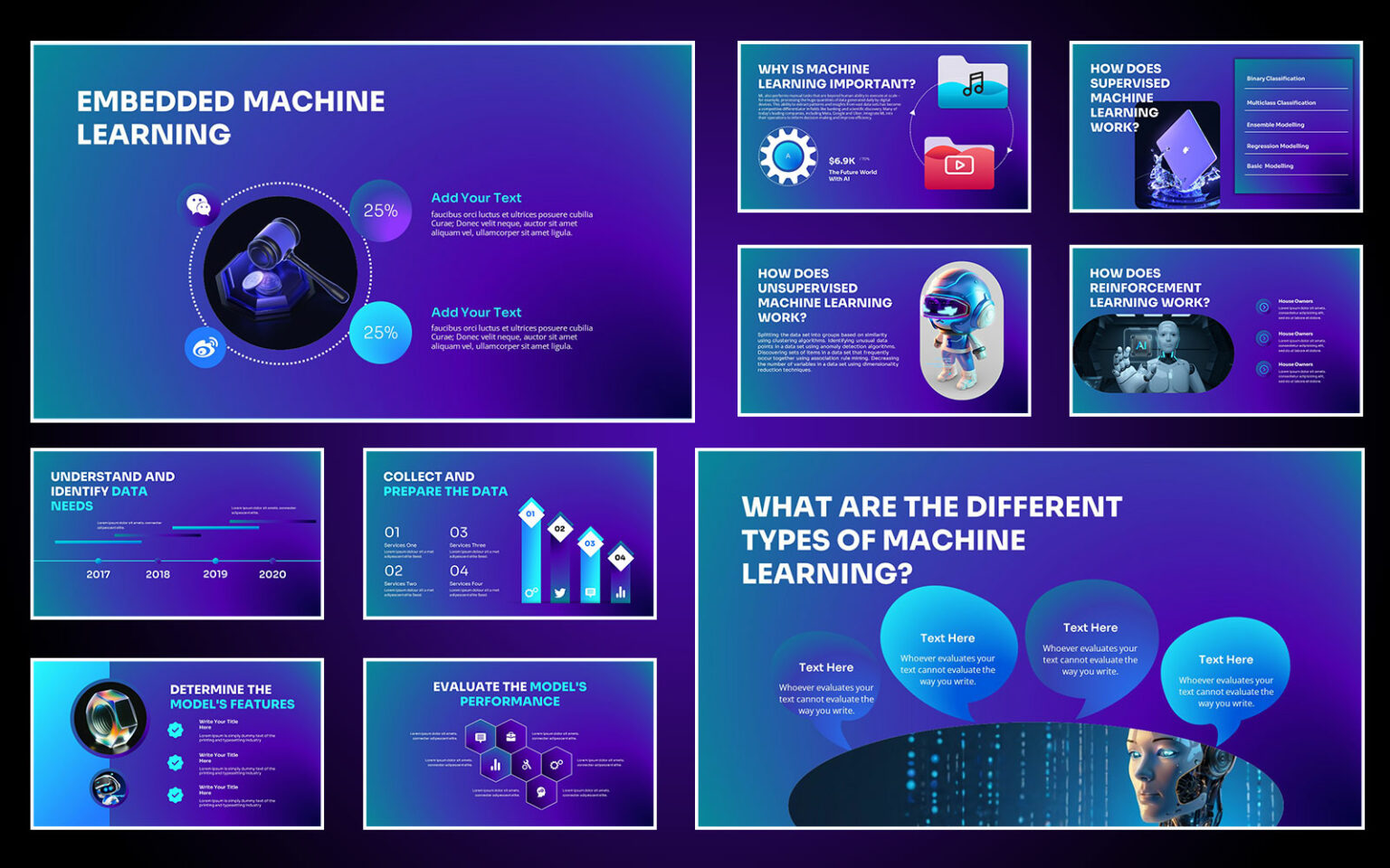 Machine AI Google slides Presentation Themes - MasterBundles