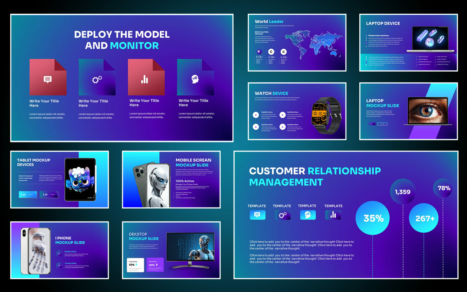 Machine AI Google slides Presentation Themes - MasterBundles