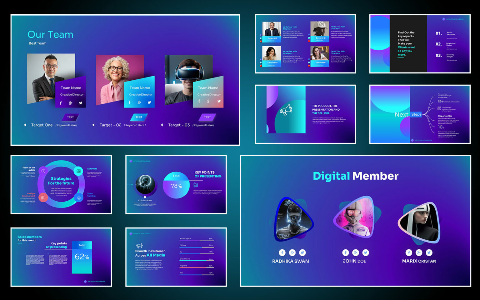 Machine AI Google slides Presentation Themes - MasterBundles