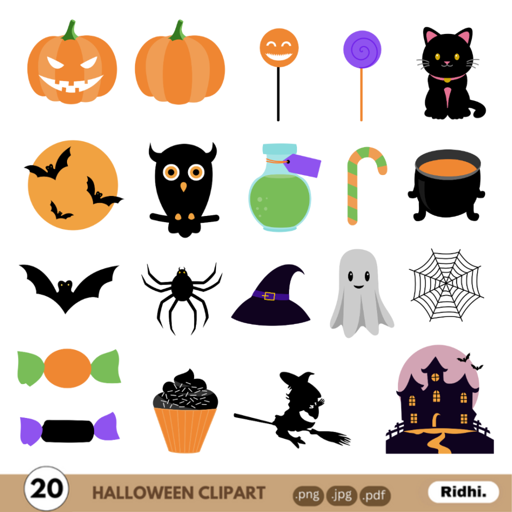 Cute Halloween Clipart - MasterBundles