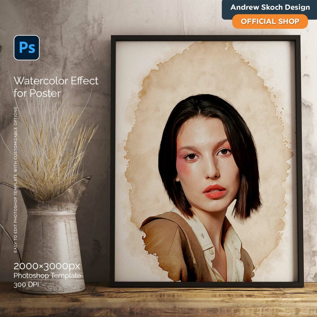 Portrait Watercolor Template - MasterBundles