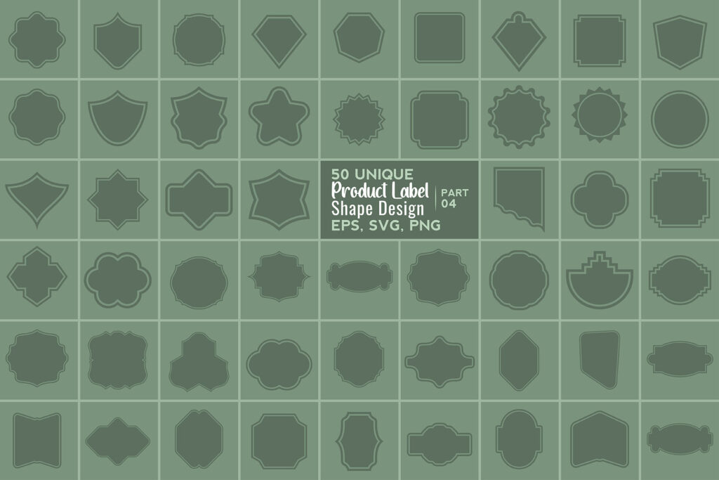 Vintage 50 Label Shape Collection - MasterBundles