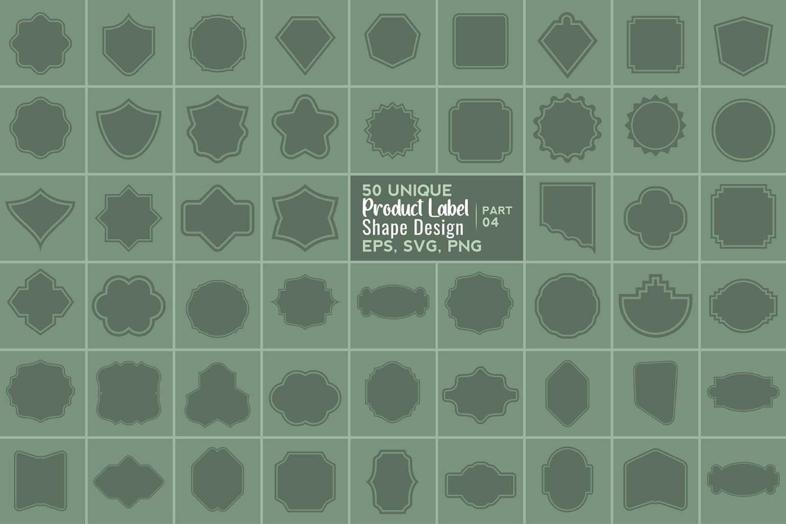 Vintage 50 Label Shape Collection - MasterBundles