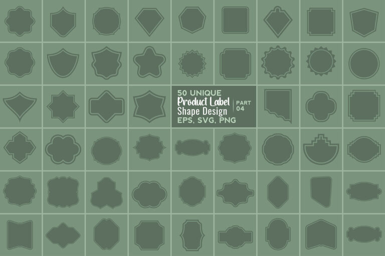 Vintage 50 Label Shape Collection - MasterBundles