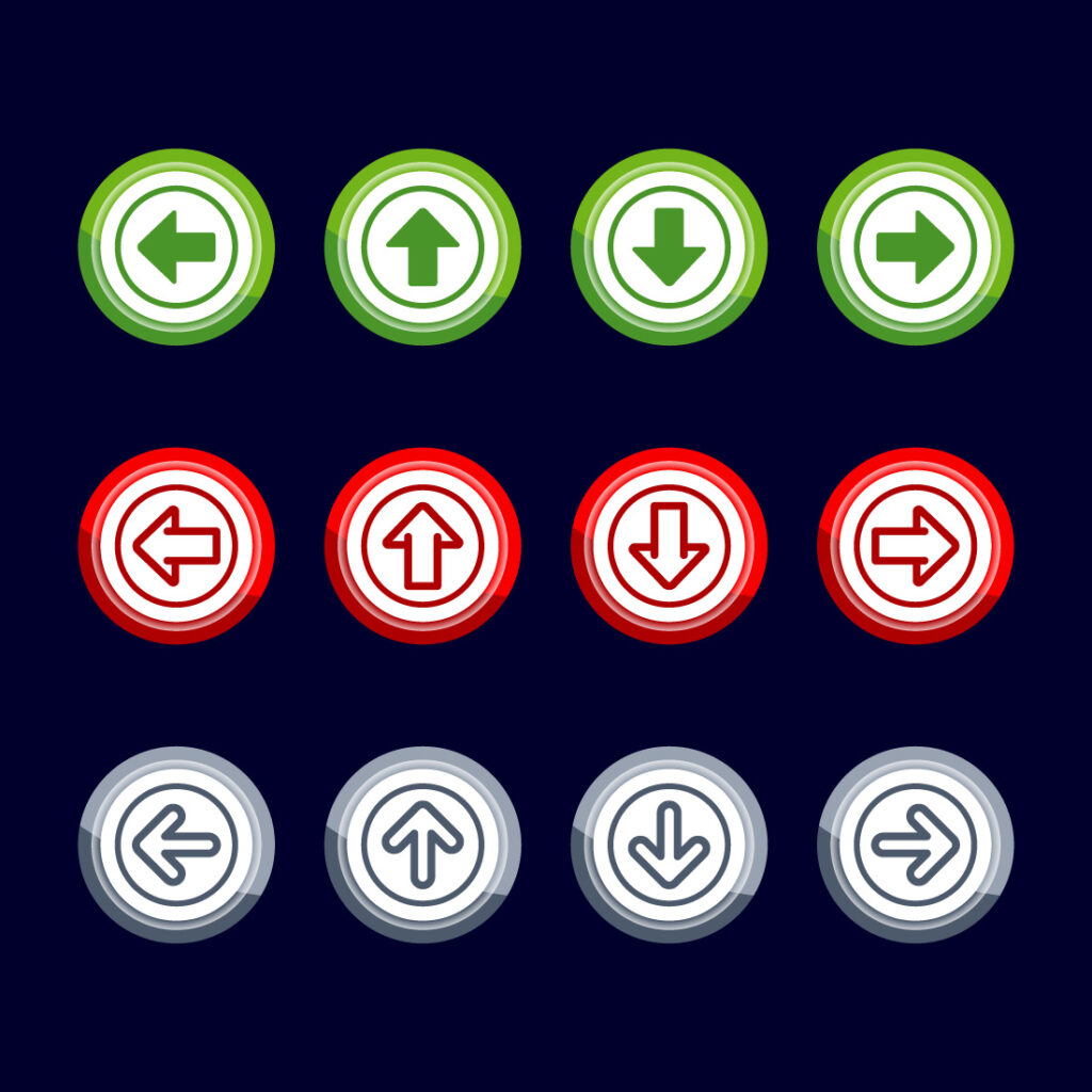 Right, Left, Up, Down Arrow Icon Design Illustration, Arrow Sign For ...