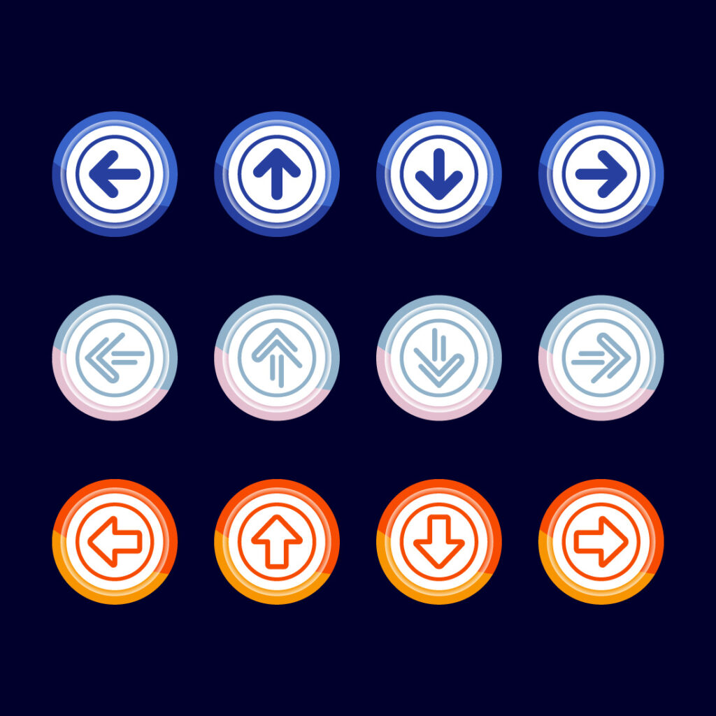 Right, Left, Up, Down Arrow Icon Design Illustration, Arrow Sign For ...