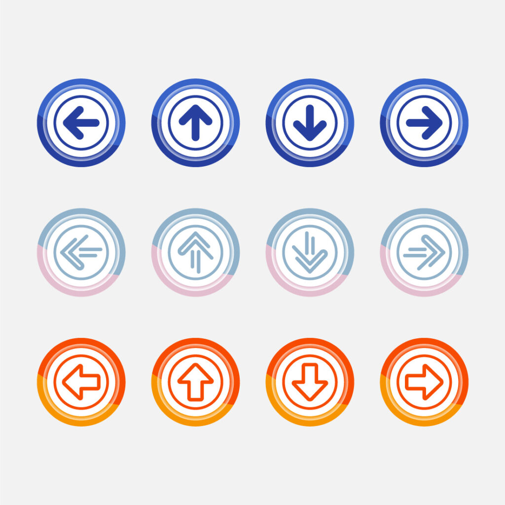 Right, Left, Up, Down Arrow Icon Design Illustration, Arrow Sign For ...