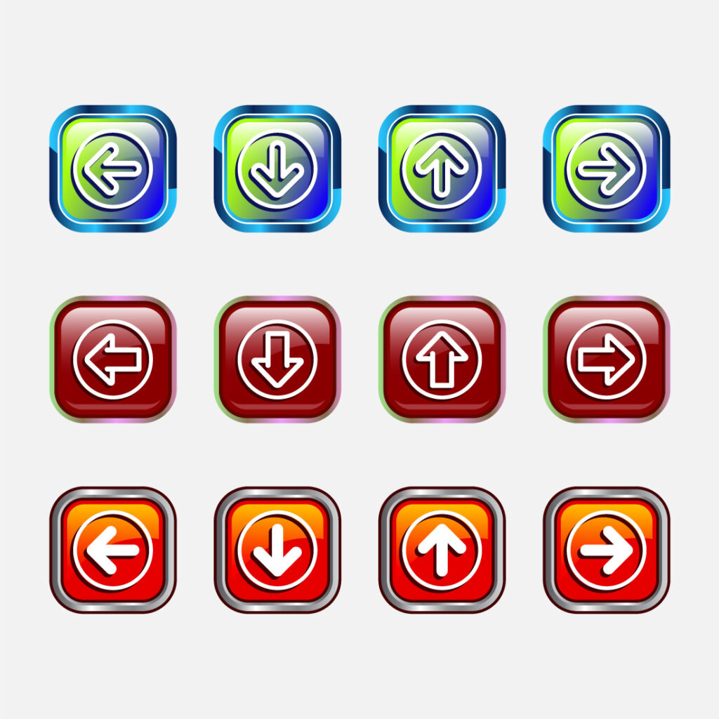 Right, Left, Up, Down Arrow Icon Design Illustration, Arrow Sign For ...
