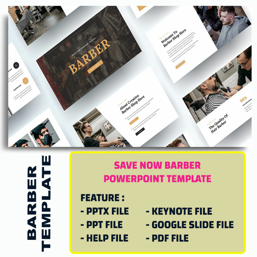 Barber Powerpoint Template - MasterBundles