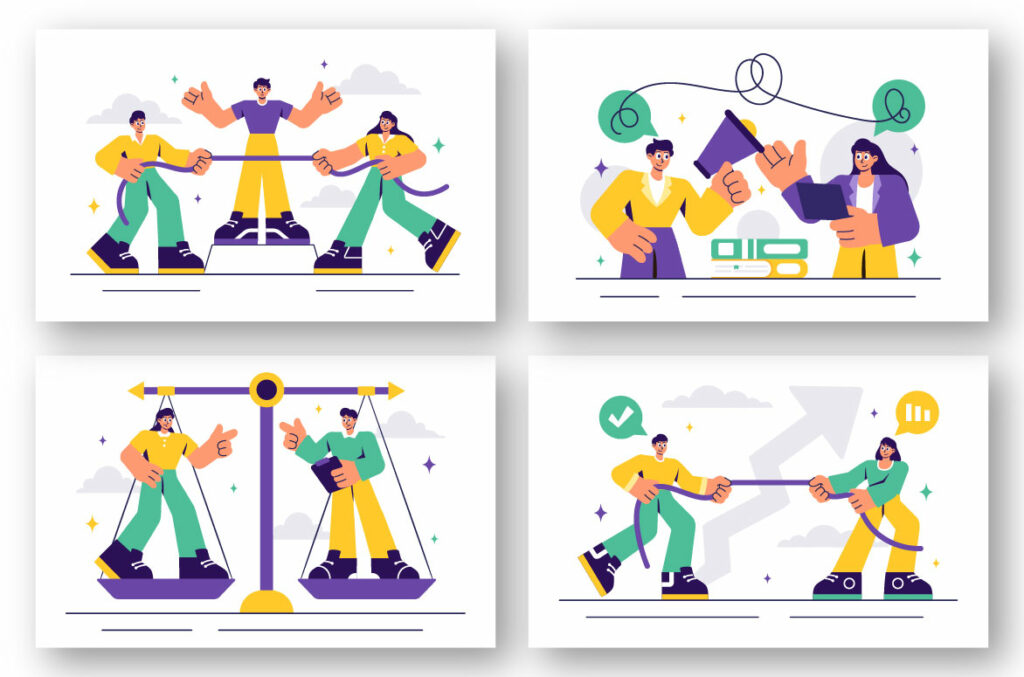 12 Conflict Resolution and Management Illustration - MasterBundles