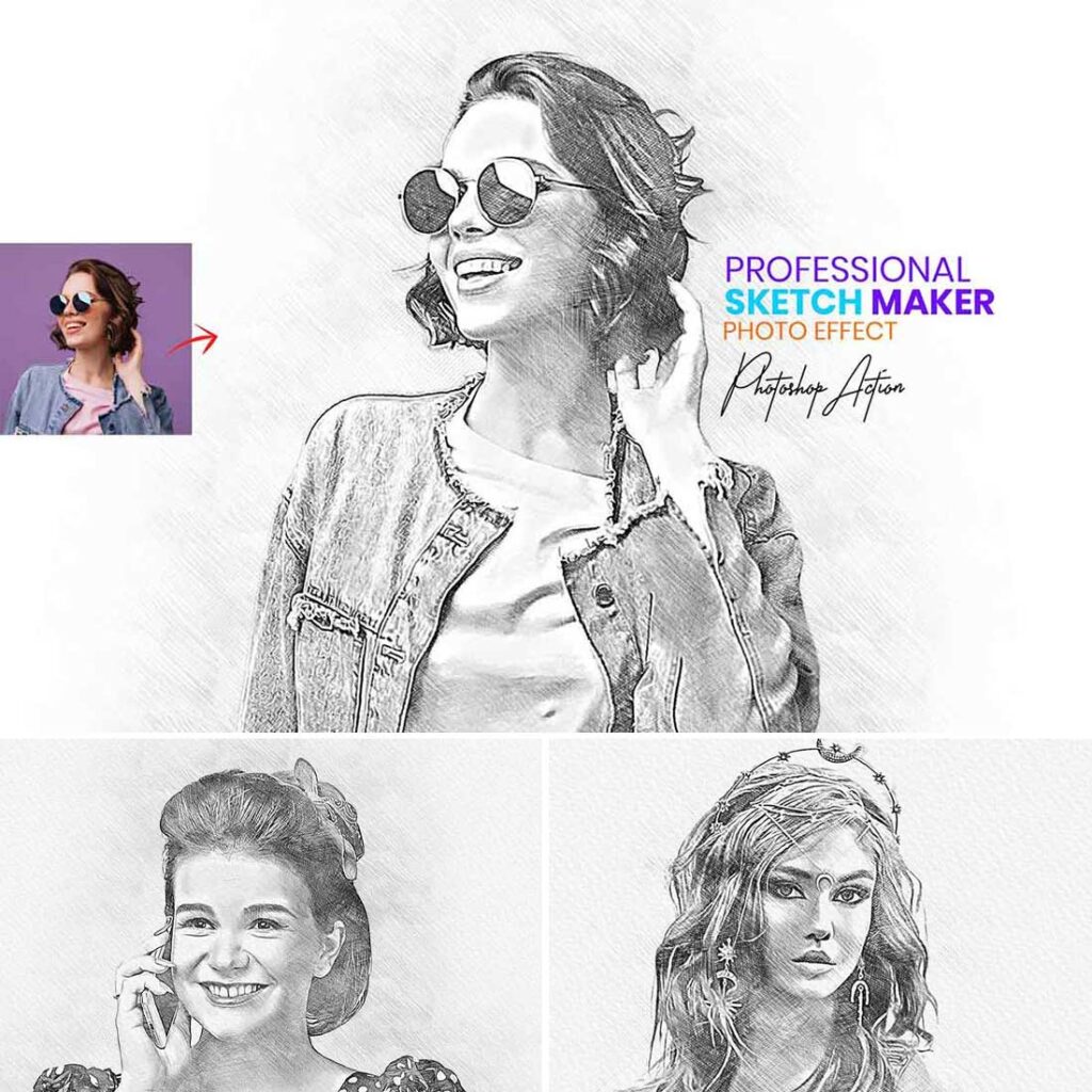 Professional Sketch Maker Photoshop - MasterBundles