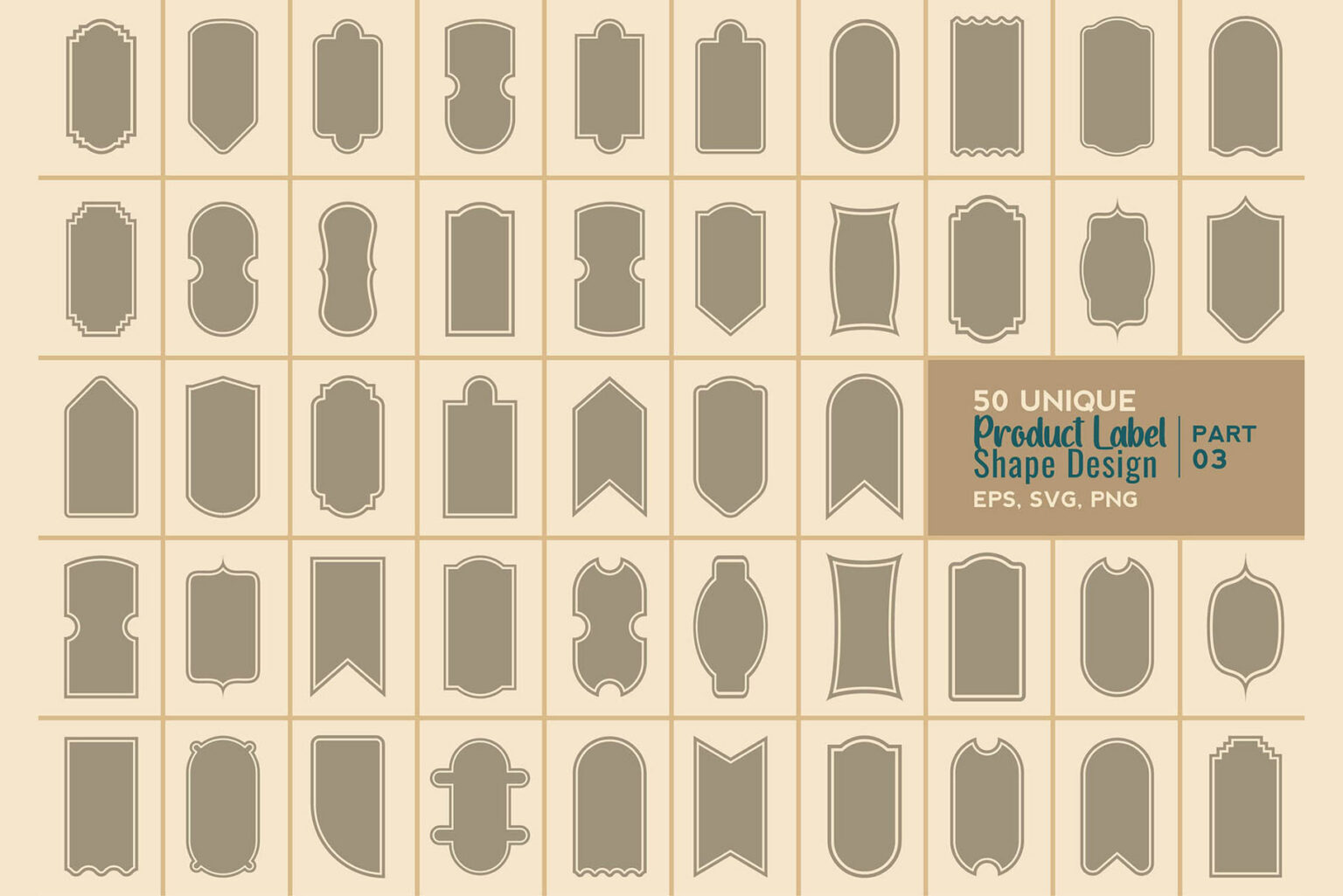 50 Vintage Label Shape Collection - MasterBundles