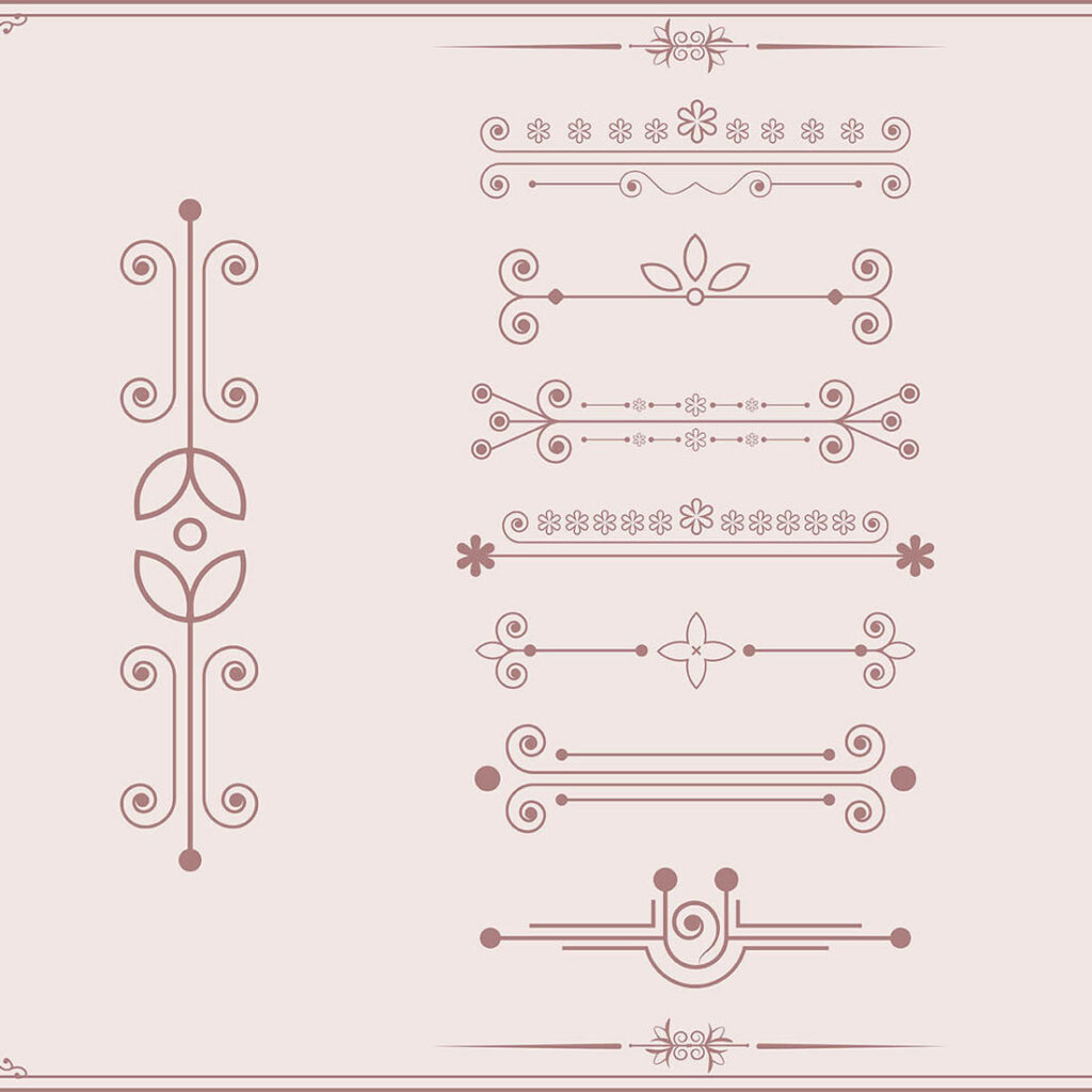Floral Dividers Design Frames Bundle - MasterBundles