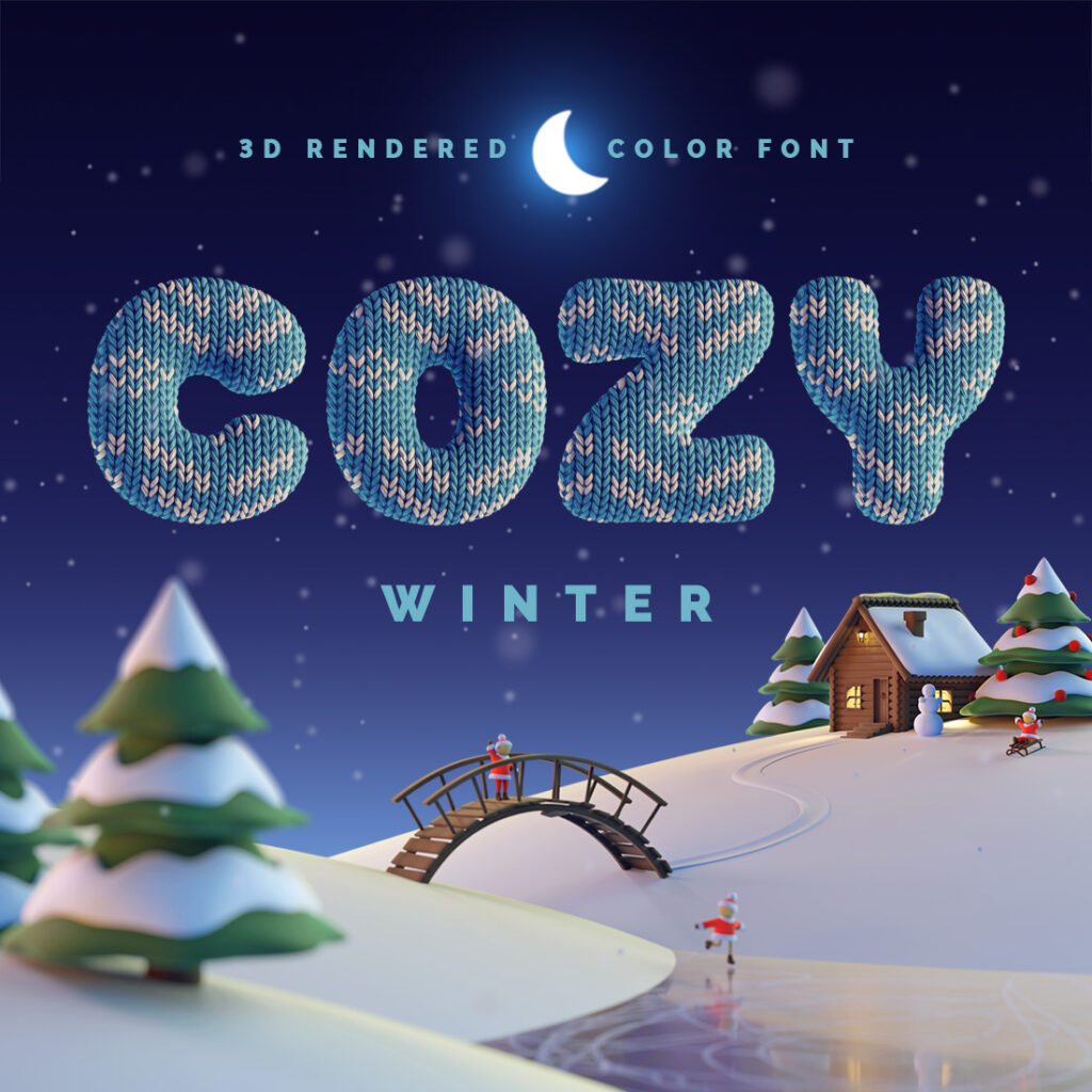 Cozy Winter — Color Bitmap Font - MasterBundles