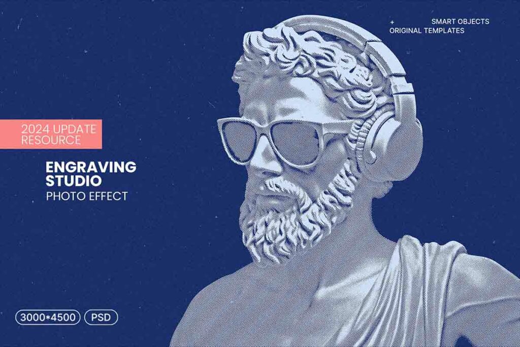 Engraved Photoshop Photo Effect - MasterBundles