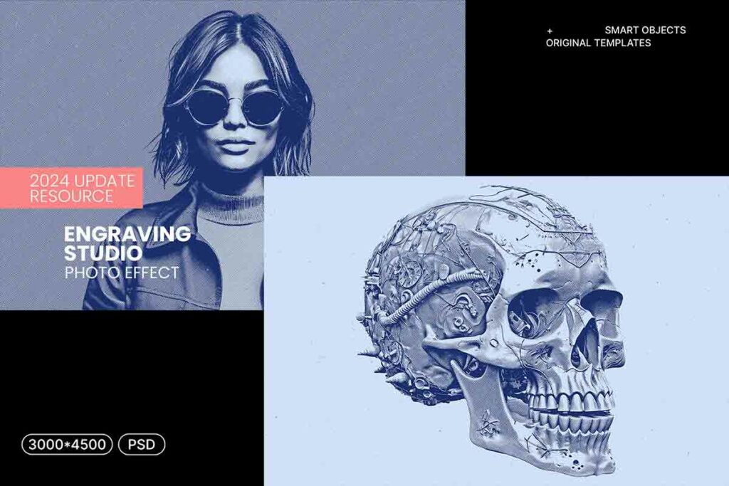 Engraved Photoshop Photo Effect - MasterBundles