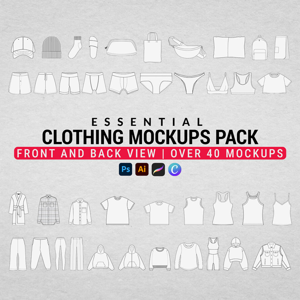 Essential Clothing Mockups Pack - MasterBundles