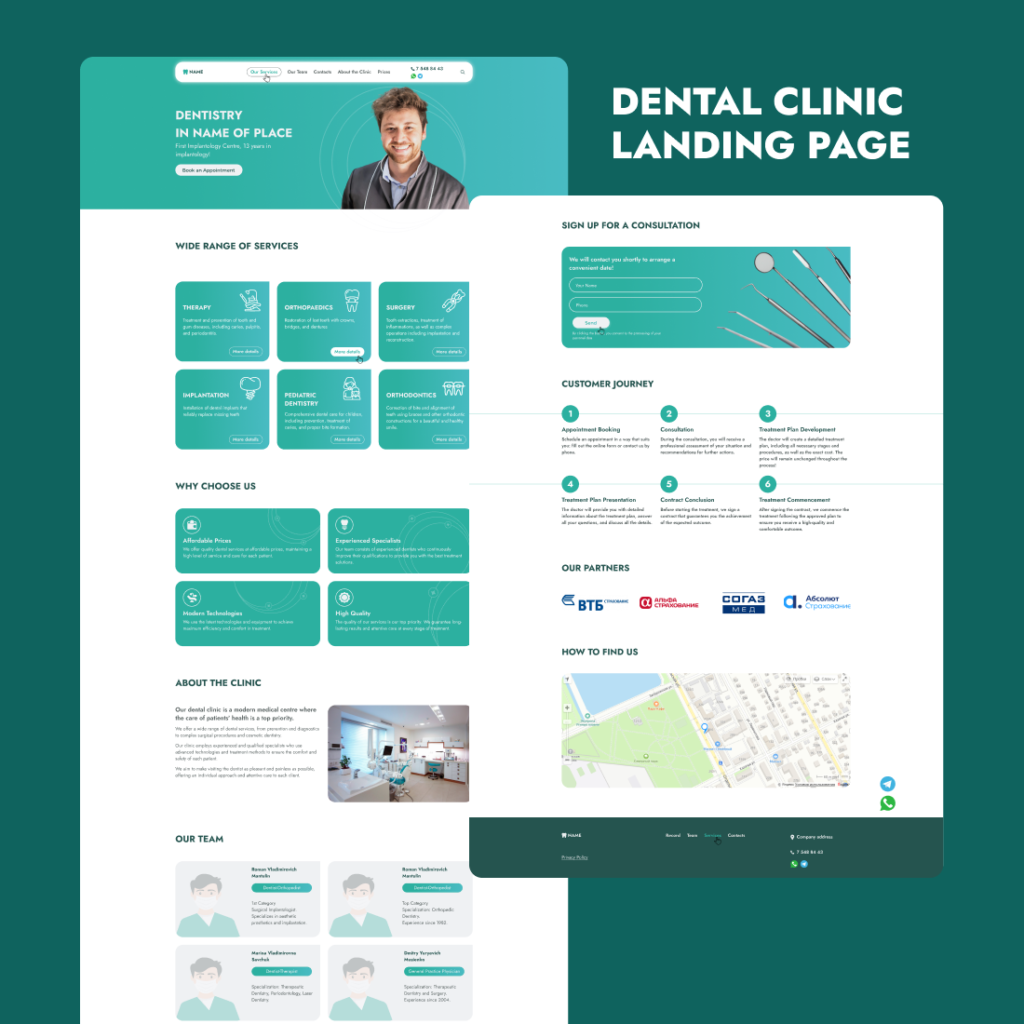 Dental Clinic Landing Page Template - MasterBundles