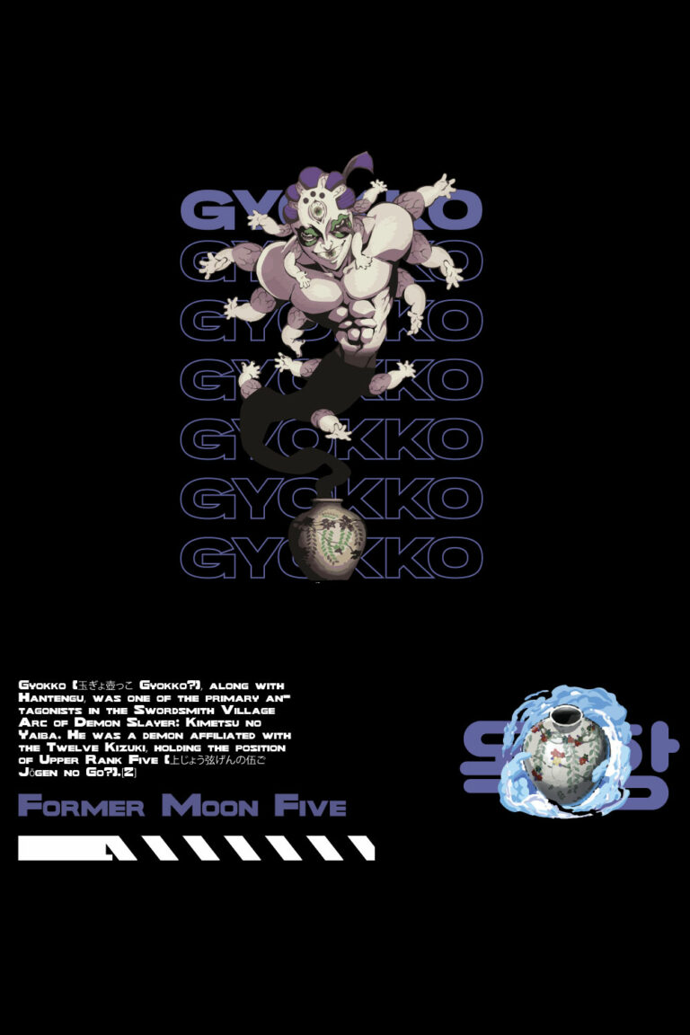 Anime t shirt , demon slayer character, Gyokko - MasterBundles