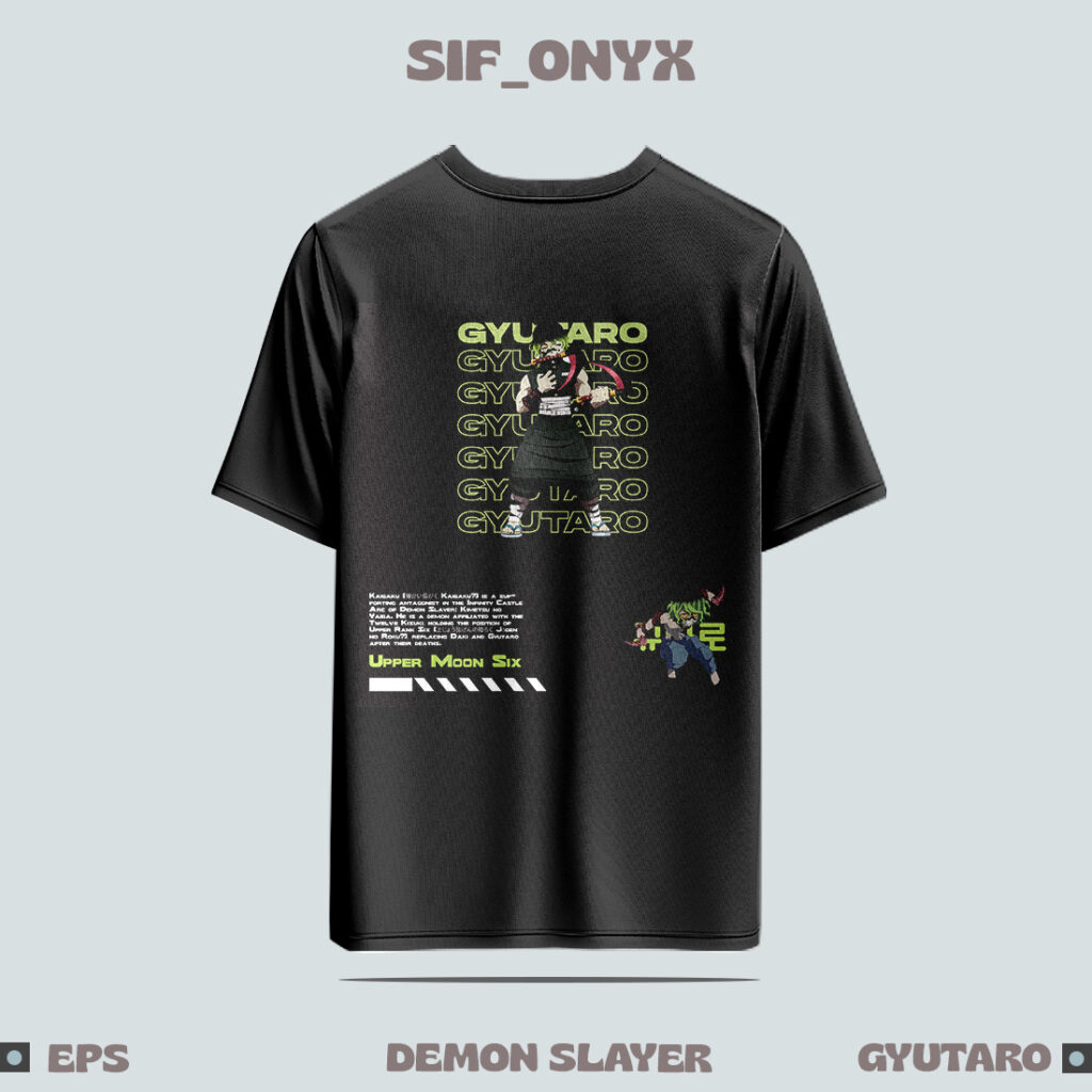 Anime t shirt , demon slayer character, Gyutaro - MasterBundles