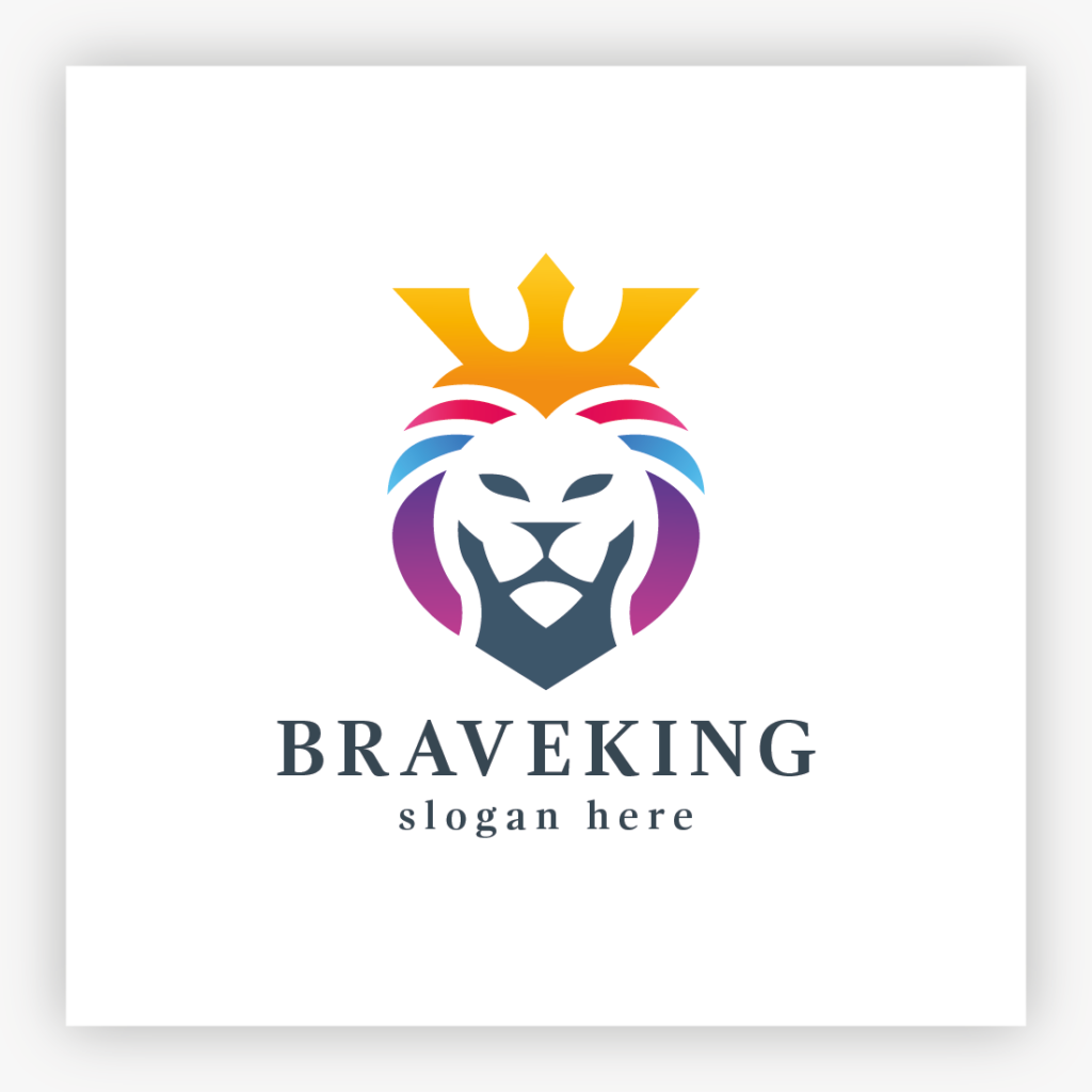 Brave King Lion Logo - MasterBundles