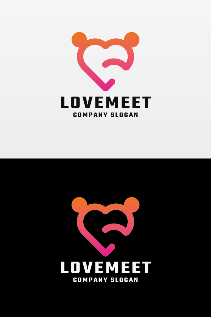 Love Heart Meet Logo - MasterBundles